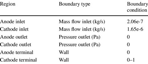 Boundary Conditions Of The Pemfc Model Download Scientific Diagram