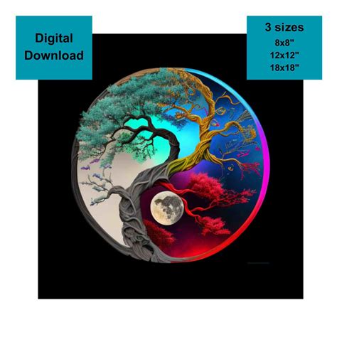 Yin Yang Tree Of Life Instant Digital Download Beautiful Etsy