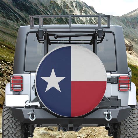 Texas Flag Minimalist Spare Tire Cover Abstract Lone Star State Design