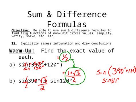 ppt sum and difference formulas dokumen tips