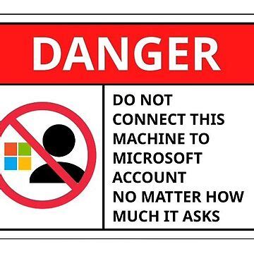 Danger Do Not Connect To Microsoft Sticker For Sale By Landsil Redbubble
