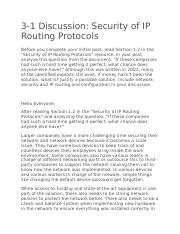 Discussion Security Of IP Routing Protocols Docx Discussion Security Of IP Routing