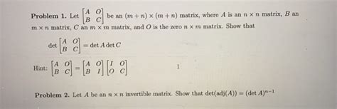 Solved Ol Problem Let Be An M N M N Matrix Where A Chegg