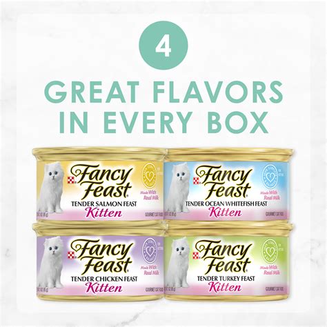 24 Pack Fancy Feast Grain Free Pate Wet Kitten Food Variety Pack