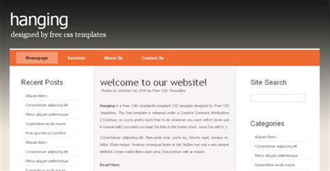 Three Column CSS Templates Inf Scripts