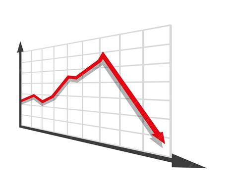 Premium Vector Graph With Decrease Report Diagram With Recession And