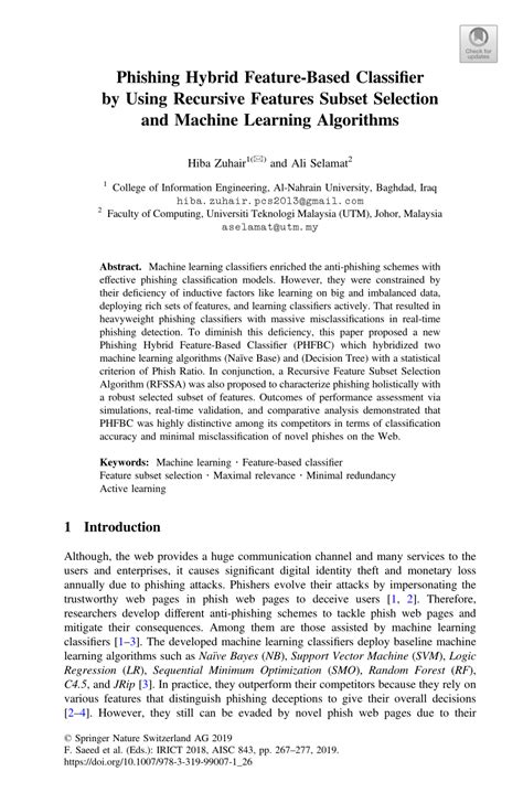 Pdf Phishing Hybrid Feature Based Classifier By Using Recursive