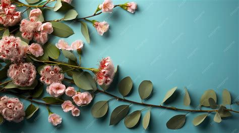 Premium Ai Image Podiums Beautiful Flowers Eucalyptus Branch Hd