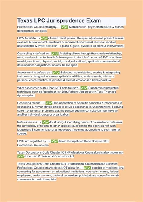 Texas Lpc Jurisprudence Exam Questions And Answers With Complete Actual