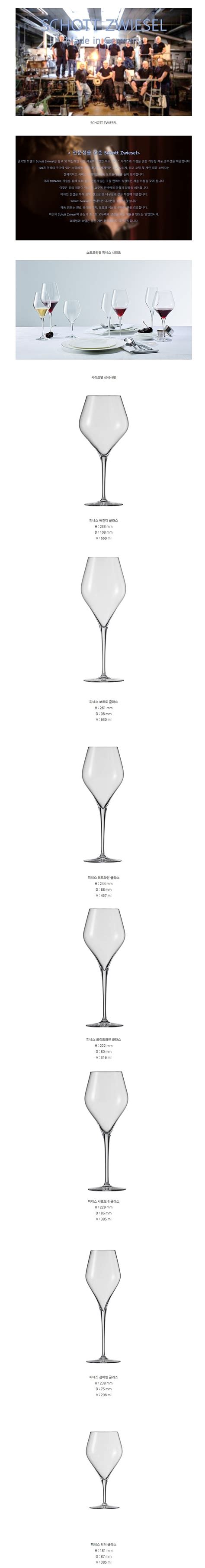 쇼트즈위젤 와인잔 피네스 시리즈 2본입 글라스 전용박스 포함 감도 깊은 취향 셀렉트샵 29cm