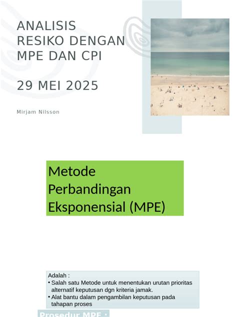 Manajemen Risiko Analisis Risiko Dengan Mpe 4 Juni 2025 Pdf