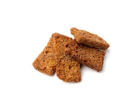 Rye Croutons Brown Bread Rusks Crispy Bread Cubes Dry Rye Crouoton Crumbs Brown Roasted