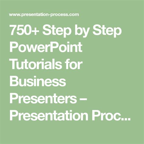 Step By Step Powerpoint Tutorials For Business Presenters
