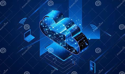 Abstract Digital Cloud Computing Network Technology Data Center Server