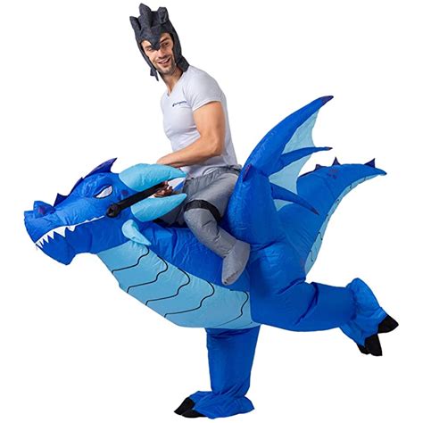 Spooktacular Creations Inflatable Costume Riding Ice Dragon Air Blow Up