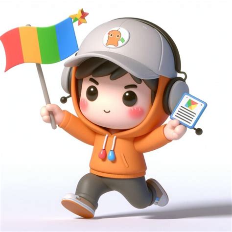 Cute 3d Style Chibi Programmer Doing A Happy Dance With A Celebratory