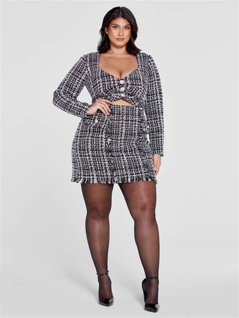 Plus Size Sasha Tweed Cropped Top Fashion To Figure Fashion To
