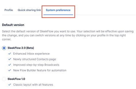 Personal Settings Sleekflow