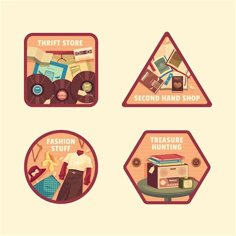Diseño De Plantillas De Tiendas De Segunda Mano Vector Gratis