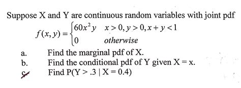 solved suppose that x and y are continuous random variables