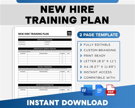 New Hire Training Plan Employee Orientation Guide Employee Onboarding New Employee