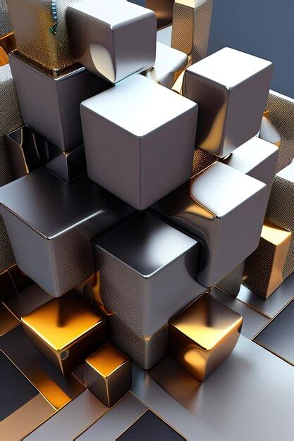 Premium Photo Abstract Background With Gray Cubes Dynamic Wallpaper With Balls Or Particles