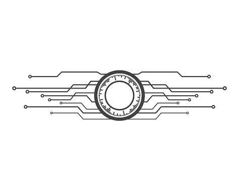 미래 기술 사이버 벡터 일러스트 레이 션 프리미엄 벡터