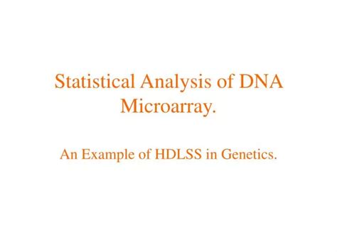 Ppt Statistical Analysis Of Dna Microarray Powerpoint Presentation