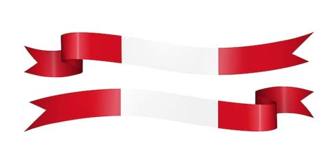 Premium Vector Set Of Flag Ribbon With Colors Of Peru For