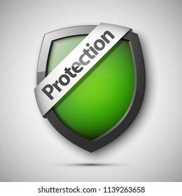 Protected Ribbon Shield Concept Banner Safety Stock Illustration