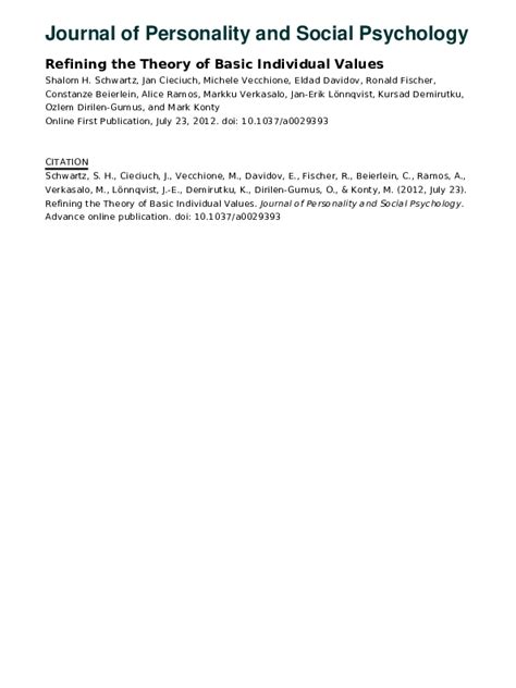 Refining The Theory Of Basic Individual Values