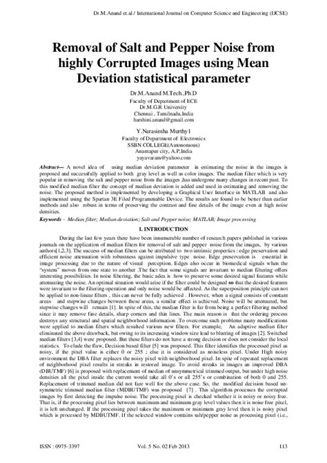 pdf removal of salt and pepper noise from highly corrupted images