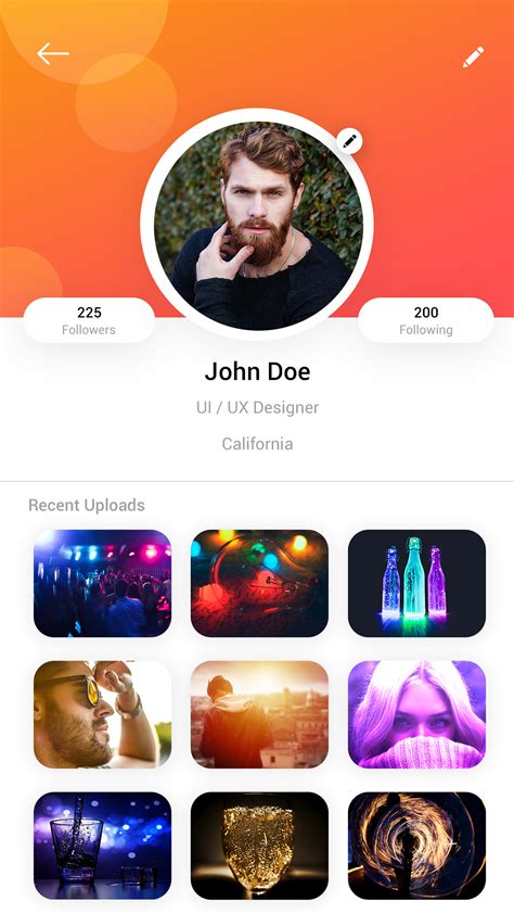 Social Profile UI On Behance