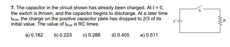 Solved The Capacitor In The Circuit Shown Has Already Chegg