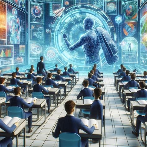 Futuristic Classroom Premium Ai Generated Image