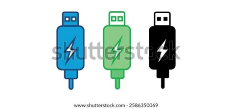 Usb Icon Set Illustration Flash Disk Stock Vector Royalty Free 2586350069 Shutterstock