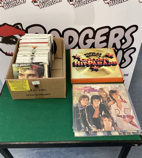 Vintage Vinyl Records Incl Elvis Bay City Rollers Golden Hit Parade