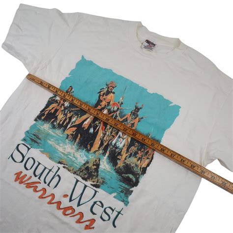 Vintage South West Warriors Graphic Native American Art T Shirt L
