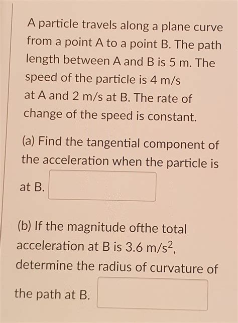 Solved A Particle Travels Along A Plane Curve From A Point A Chegg
