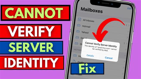 How To Fix Cannot Verify Server Identity Iphone The Identity Cannot Be Verified On Iphone