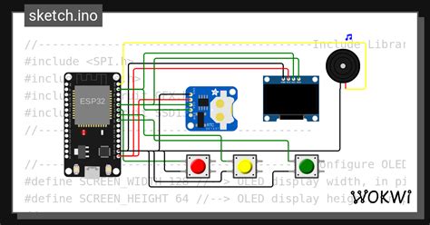 Test OLED Buzzer And Buttons Wokwi ESP STM Arduino Simulator