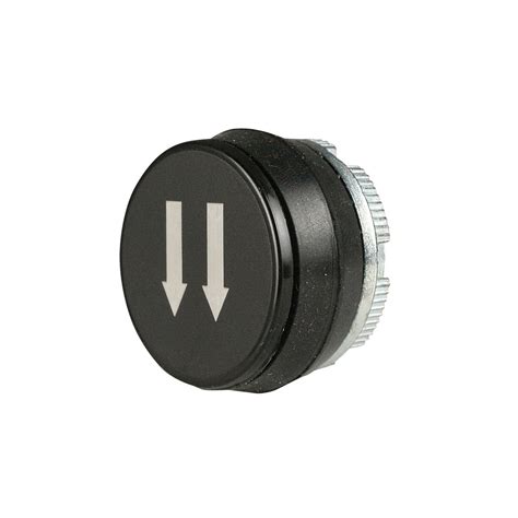 2-Speed DOWN Arrow Push Button, Black With White Arrows | SourceASI