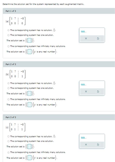 Solved Determine The Solution Set For The System Represented Chegg