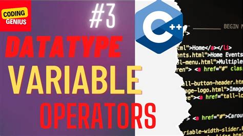Lecture 3c Data Typesvariables And Operators With Best Video Tutorialcodinggenius Youtube