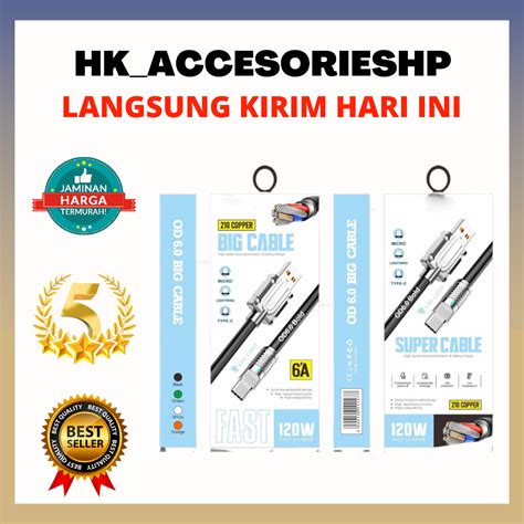 Jual Kabel Data Fast Charging W A Super Fast Charging Kabel Data For Micro Usb Lightning