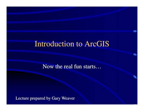 Pdf Introduction To Arcgis Gis Weavsplace Comgis Weavsplace Lectures Introduction To