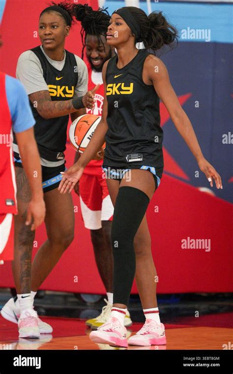 Chicago Sky Forward Rickea Jackson Participates In A Drill During A