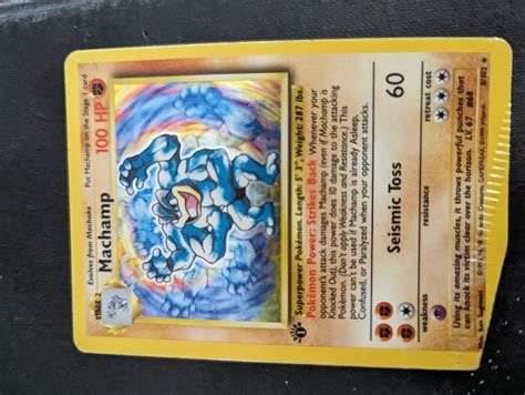 Crimped And Cut Machamp First Edition Holo Rpokemonmisprints