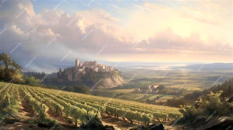 Premium Ai Image Vineyard Illustration