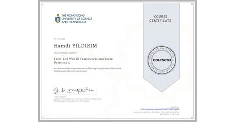 hamdi y on linkedin completion certificate for front end web ui